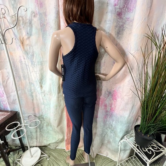 New Mix | Pants & Jumpsuits | New New Mix 2 Piece Navy Cotton Blend ...